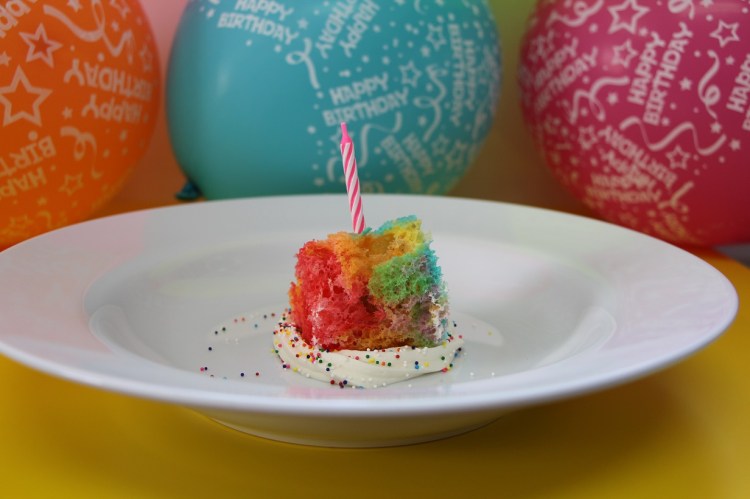 Rainbow Birthday Microwave Sponge – Smoothies & Sundaes
